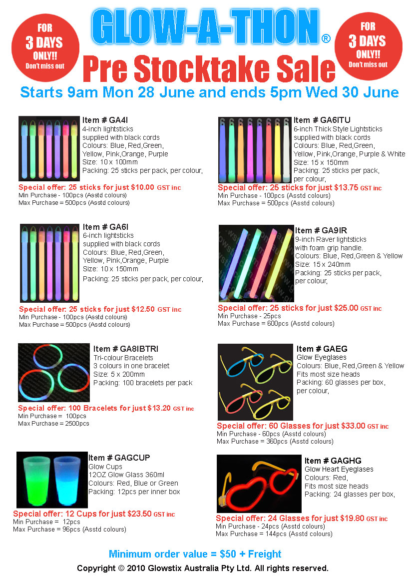 GLOWSTICKS GLOW STICKS AUSTRALIA GLOW IN THE DARK PARTY IDEAS WHOLESALE ...